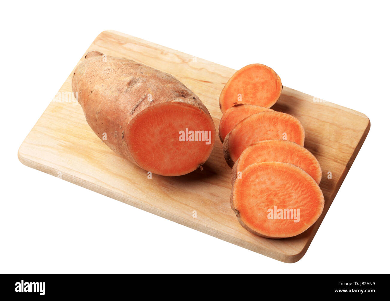 Sliced raw yam on cutting board Stock Photo - Alamy