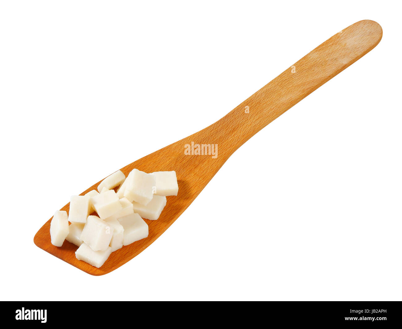 Cubes of rendered lard on wooden spatula Stock Photo - Alamy