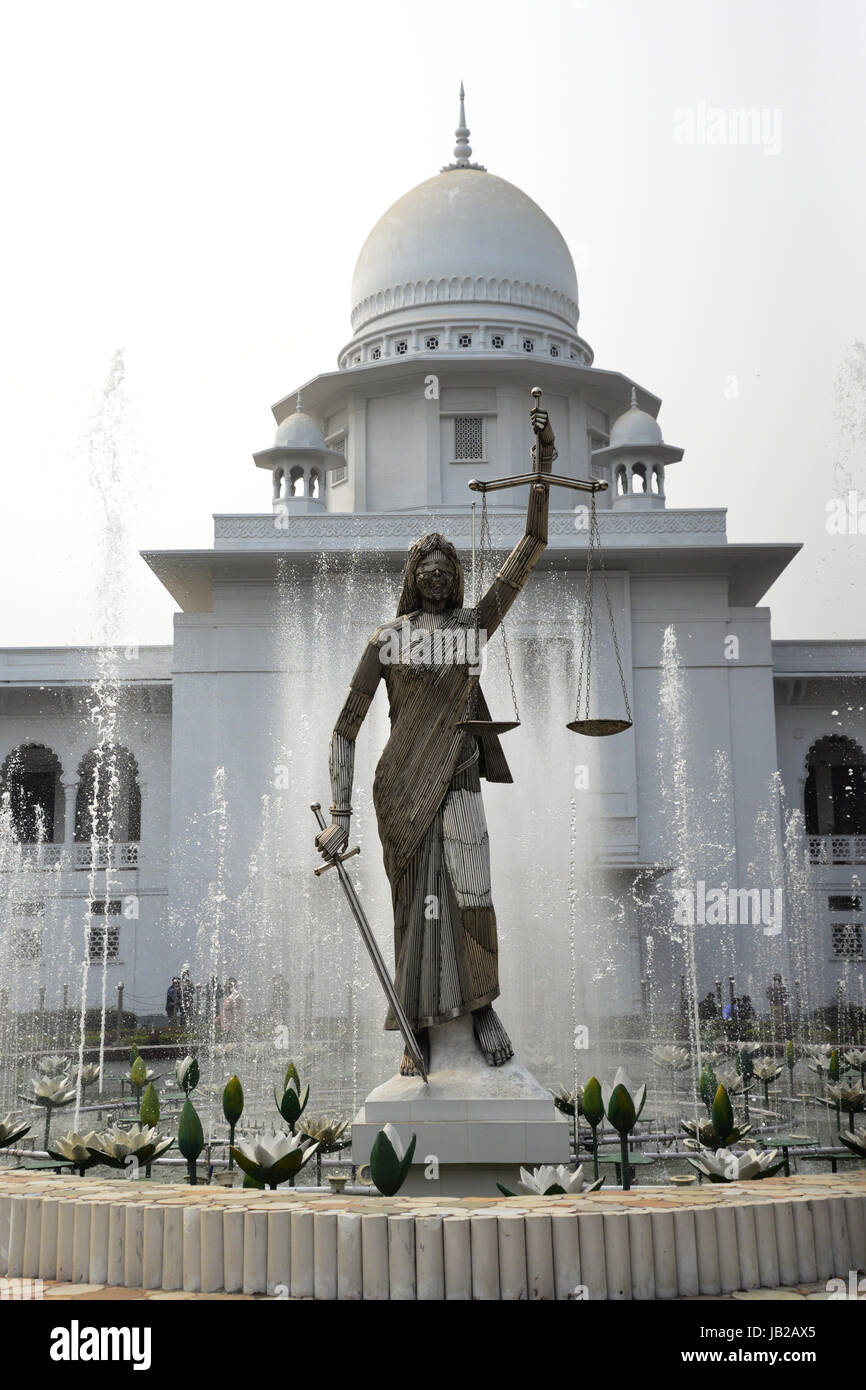 A Lady Justice statue stands in front of the Supreme Court complex in ...