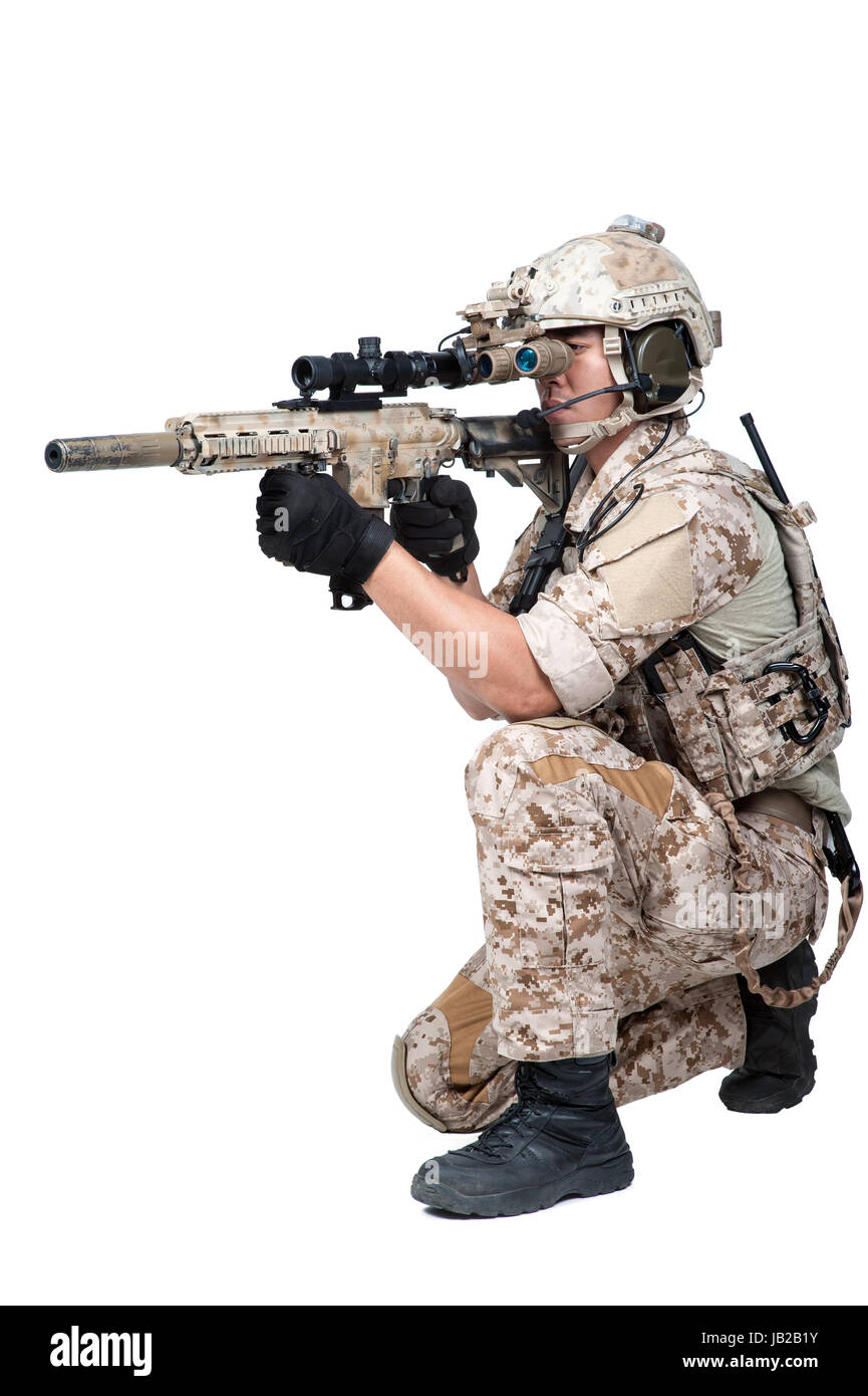 soldier holding Machine gun shoot Stock Photo - Alamy