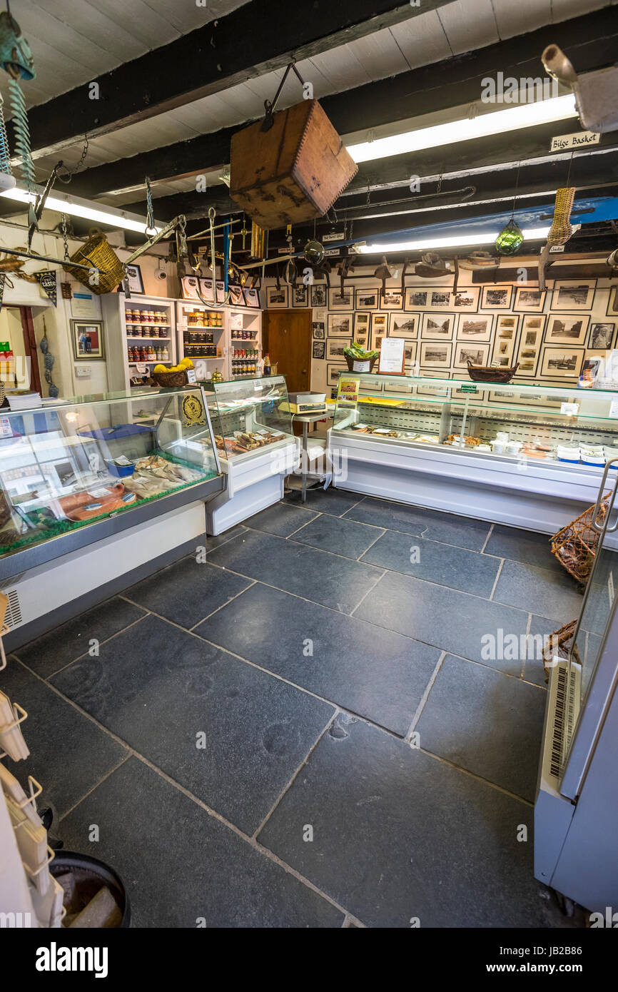 Shop interior at Swallow Fish, Seahouses, Northumberland. UK Stock ...