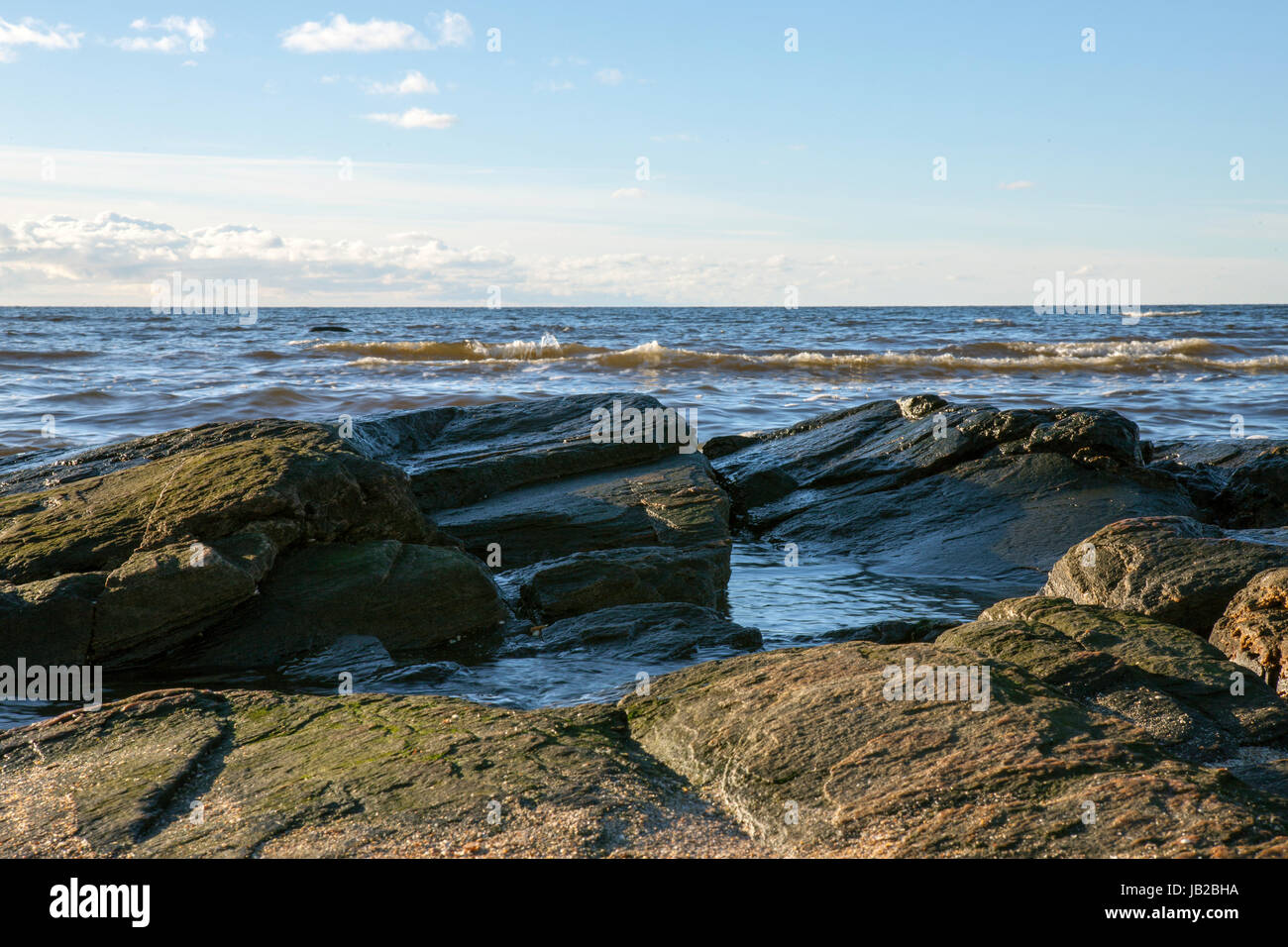A low low viewing angle of a beach Stock Photo - Alamy