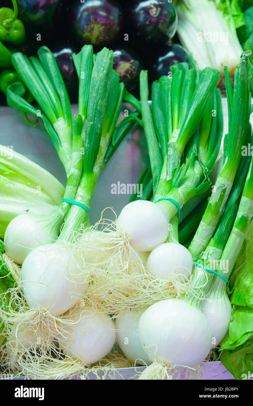 Group of spring onions hi-res stock photography and images - Alamy