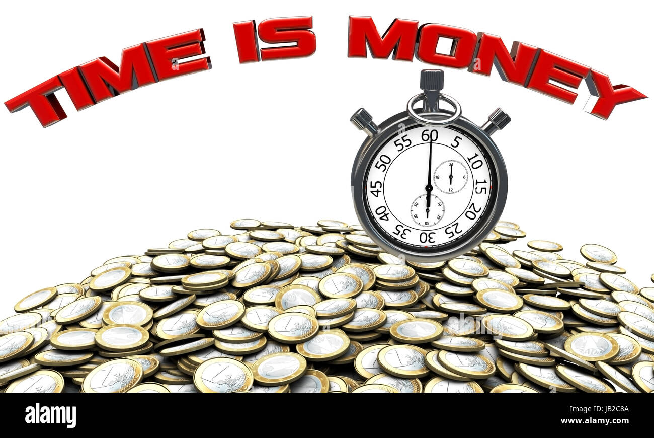 concept of time value to make money made in 3d with clipping path Stock ...