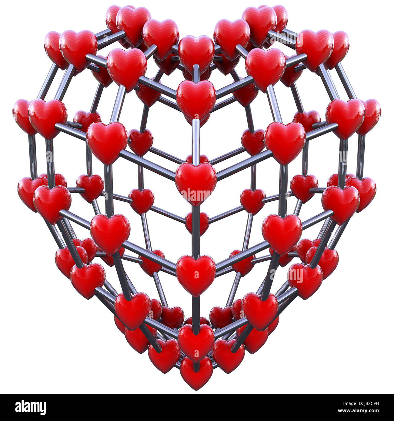 Love concept molecule made in 3d with clipping path Stock Photo - Alamy