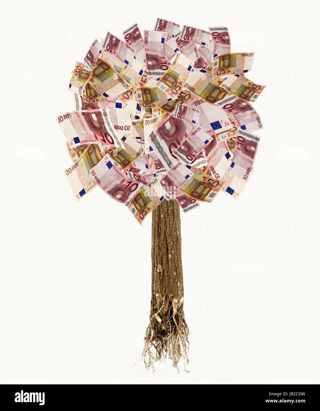 isolated euro banknote tree with roots Stock Photo - Alamy