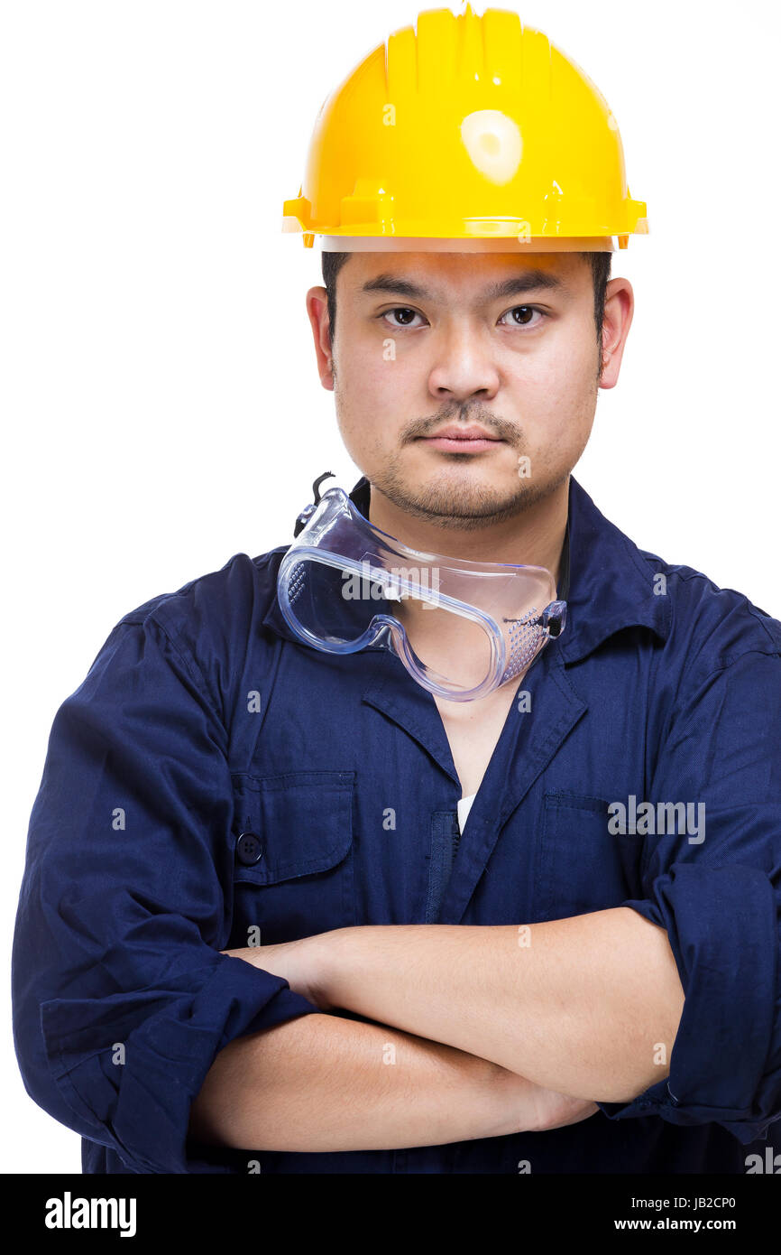 Asian Construction worker portrait Stock Photo - Alamy