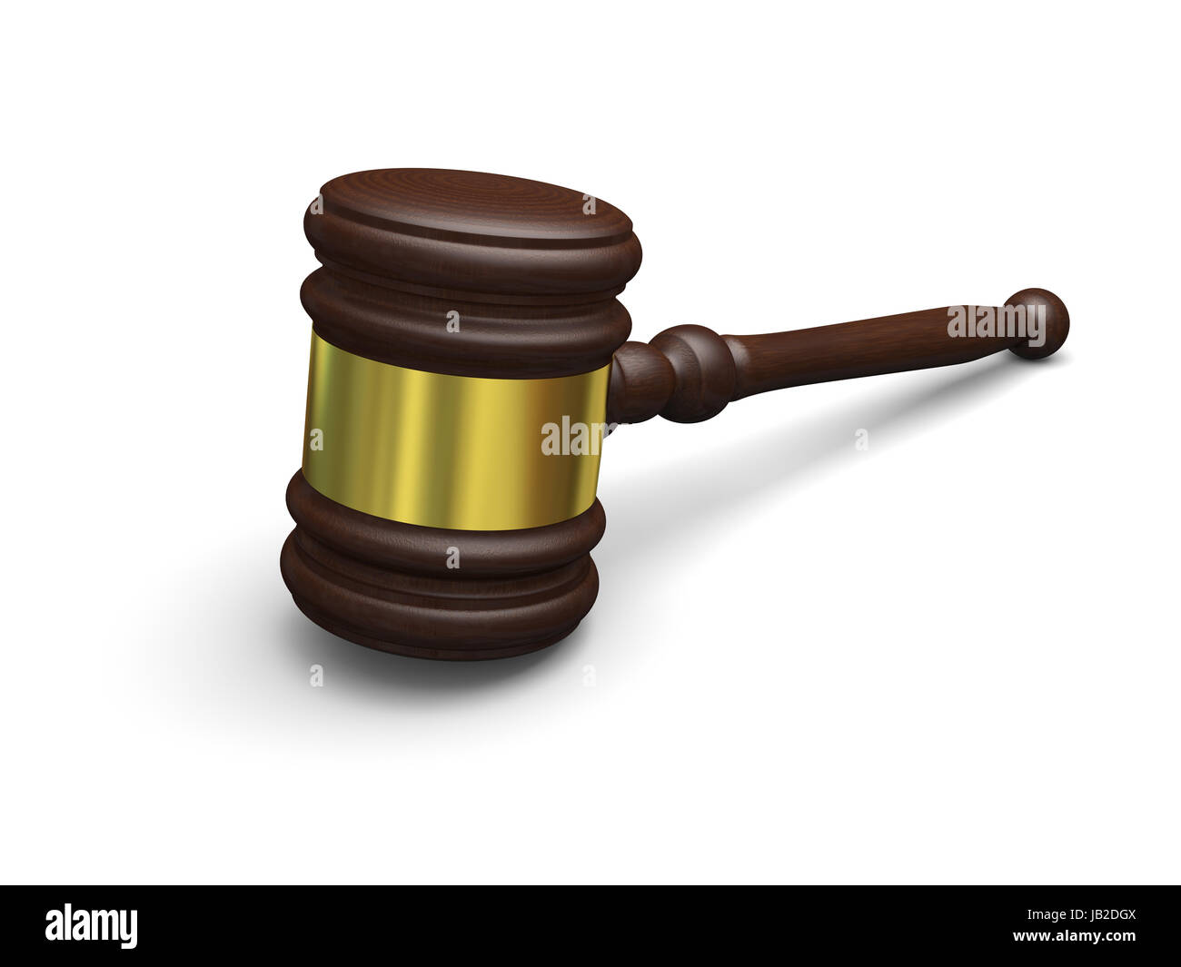 Wooden gavel isolated on white background, symbol of law and justice ...