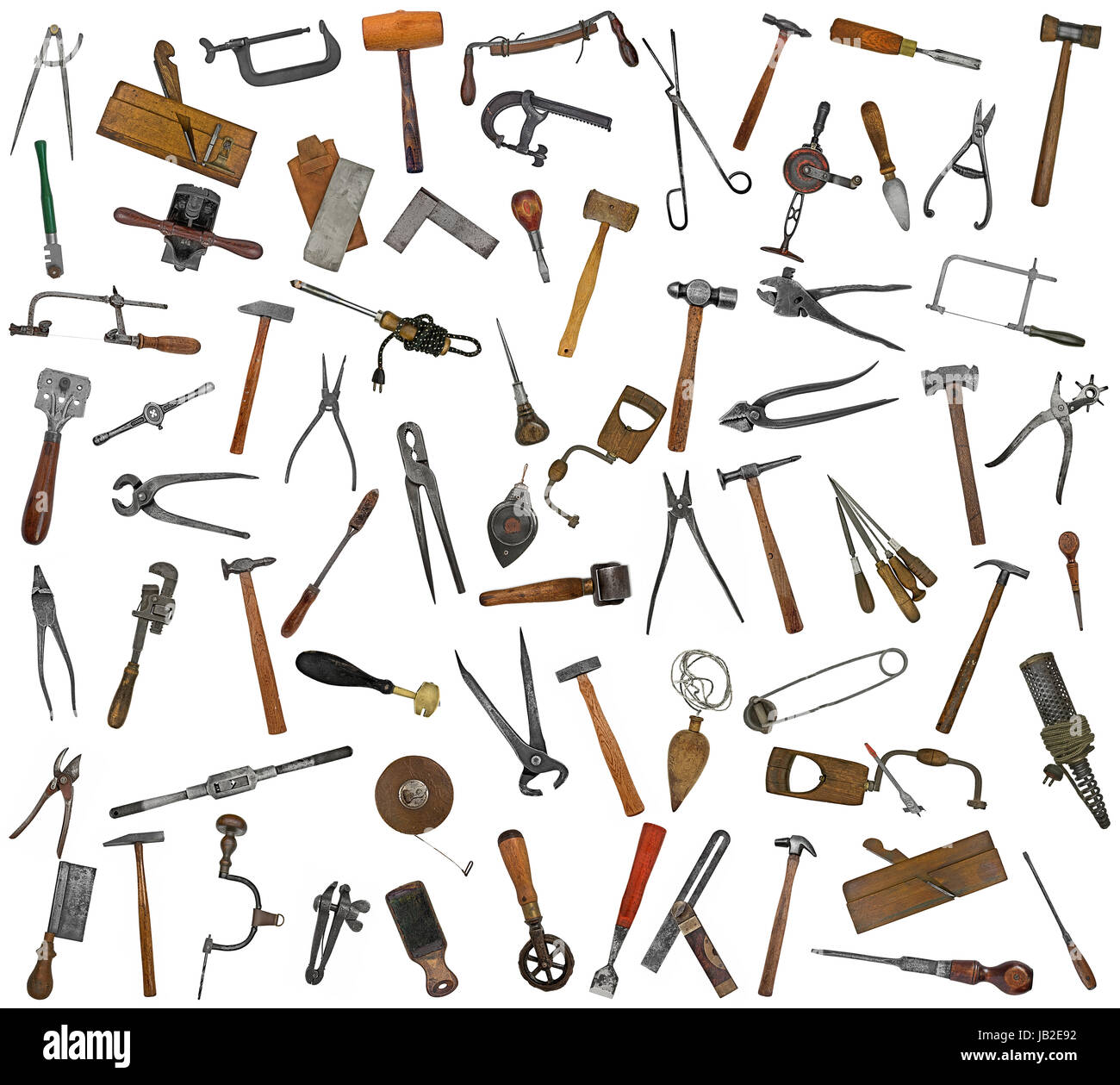 vintage collectible tools mix collage over white background Stock Photo ...
