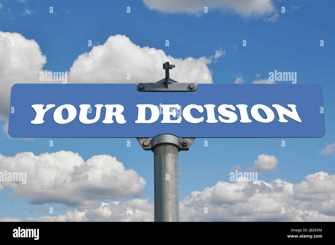 Your decision road sign Stock Photo - Alamy