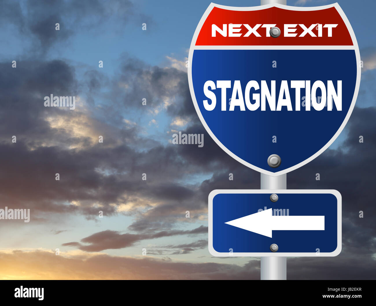 Stagnation road sign Stock Photo - Alamy