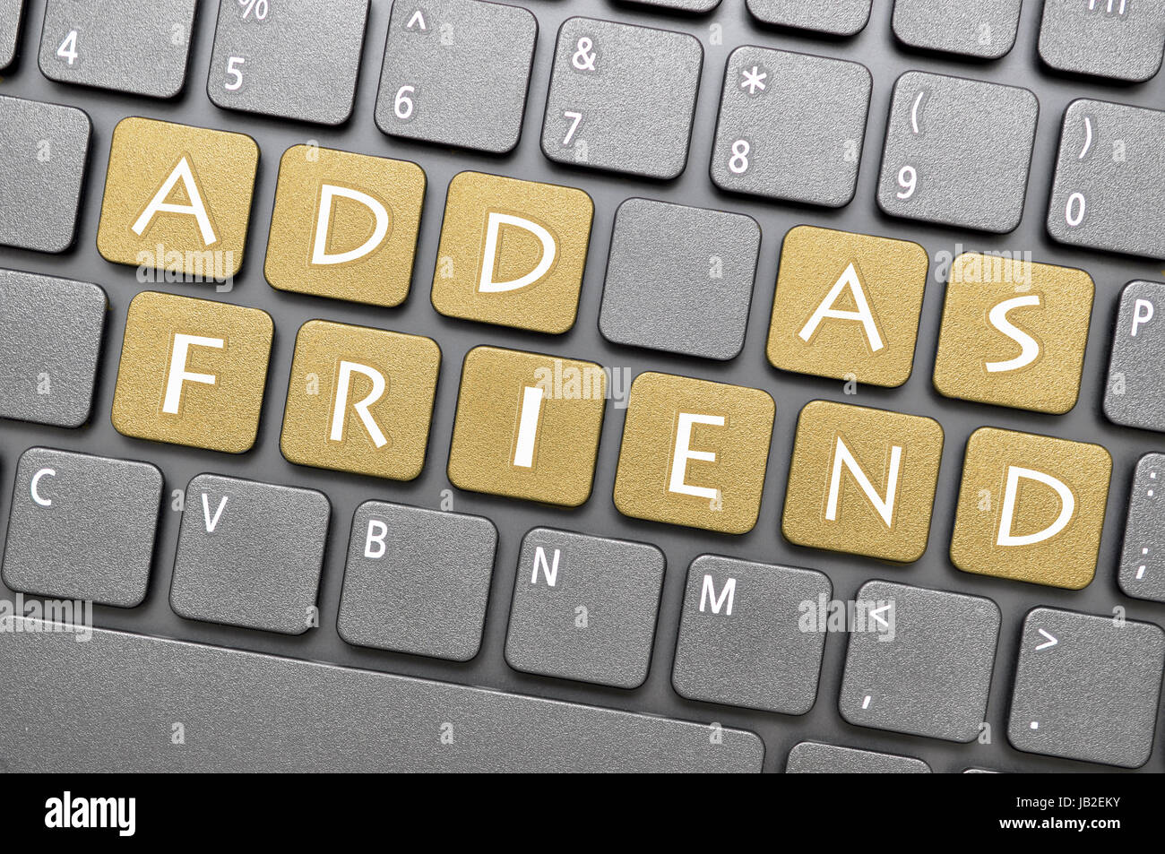 Add as friend on keyboard Stock Photo - Alamy