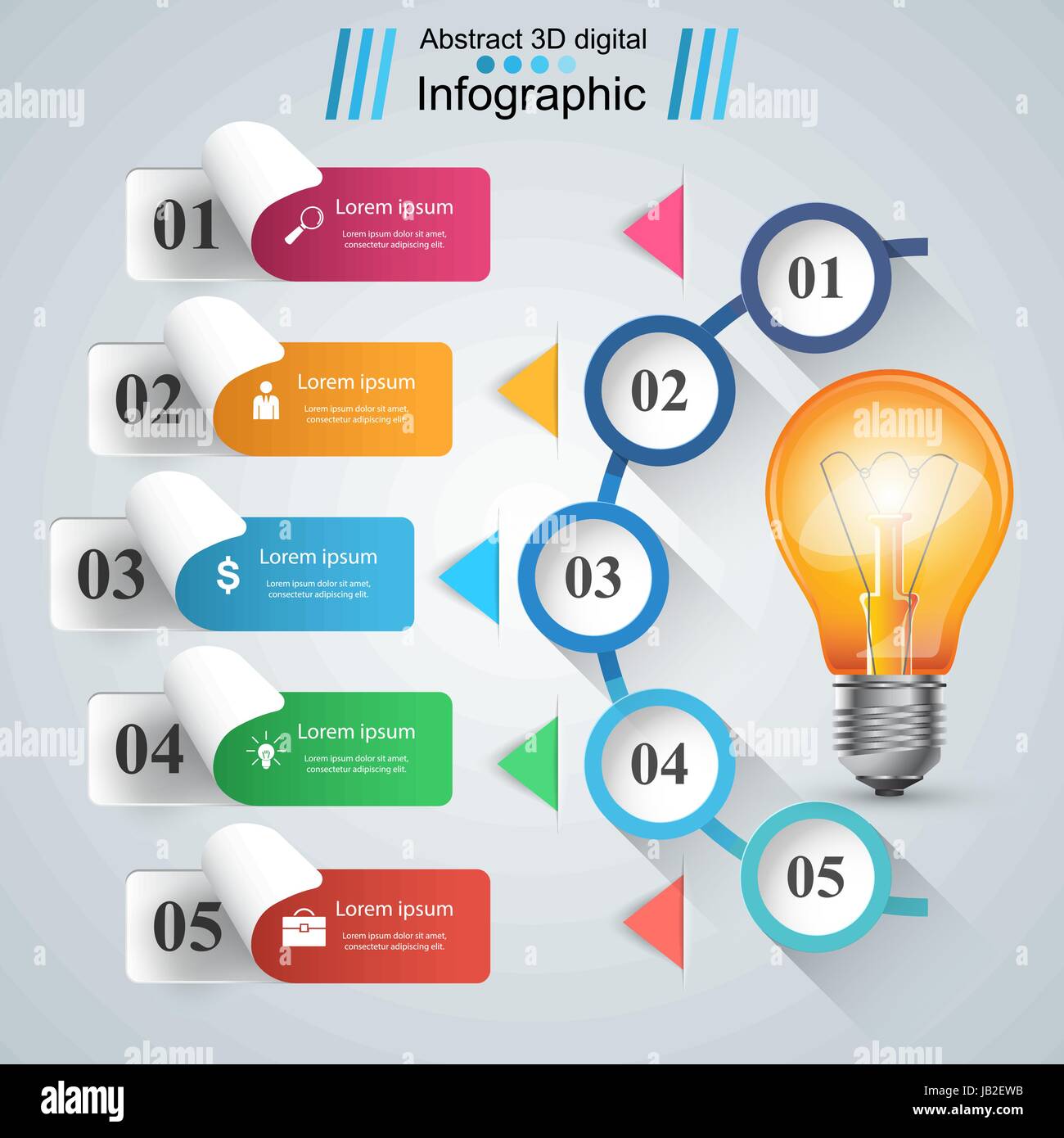 Infographic design. Bulb, Light icon Stock Vector Image & Art - Alamy