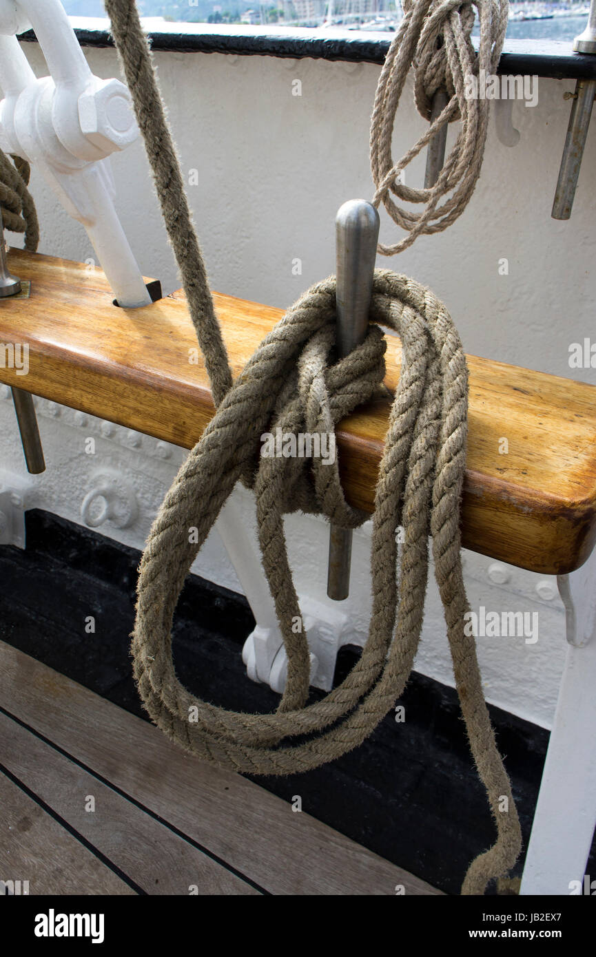 rope inside a old sailing vessel in la spezia Stock Photo - Alamy