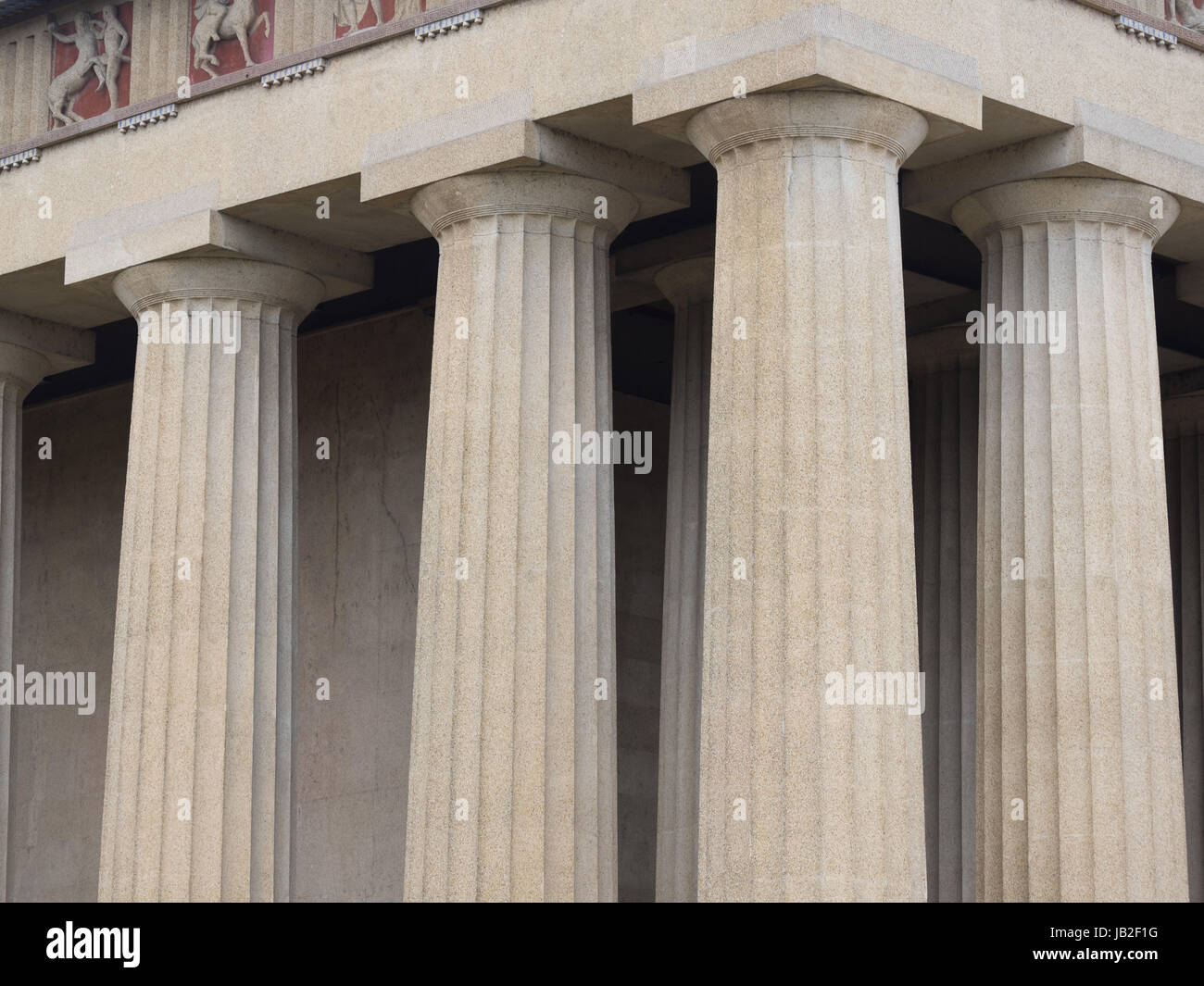 The Parthenon Temple reconstruction, from the Acropolis in Athens ...