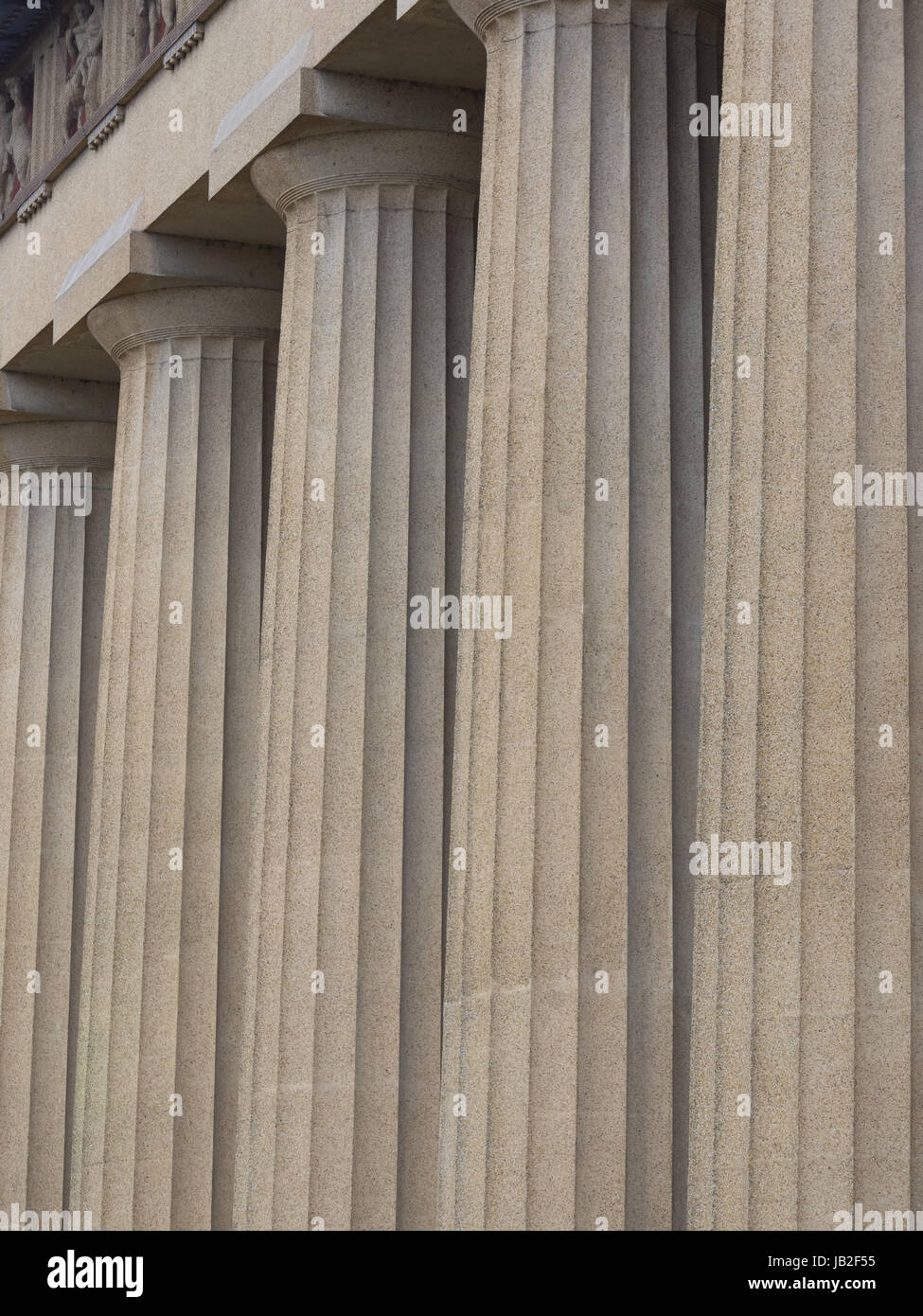 The Parthenon Temple reconstruction, from the Acropolis in Athens ...