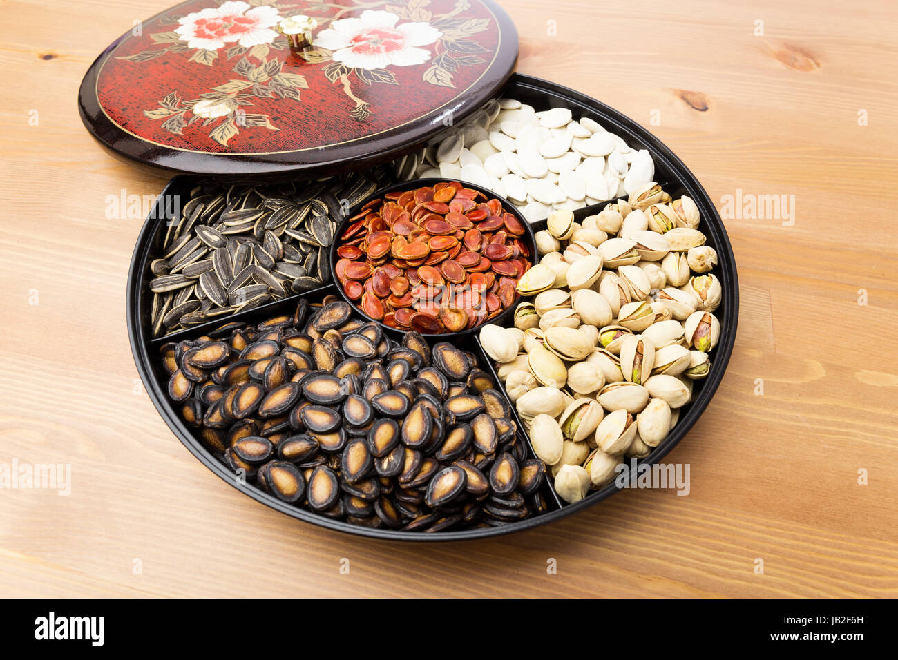 Chinese New Year snack box and cover Stock Photo - Alamy