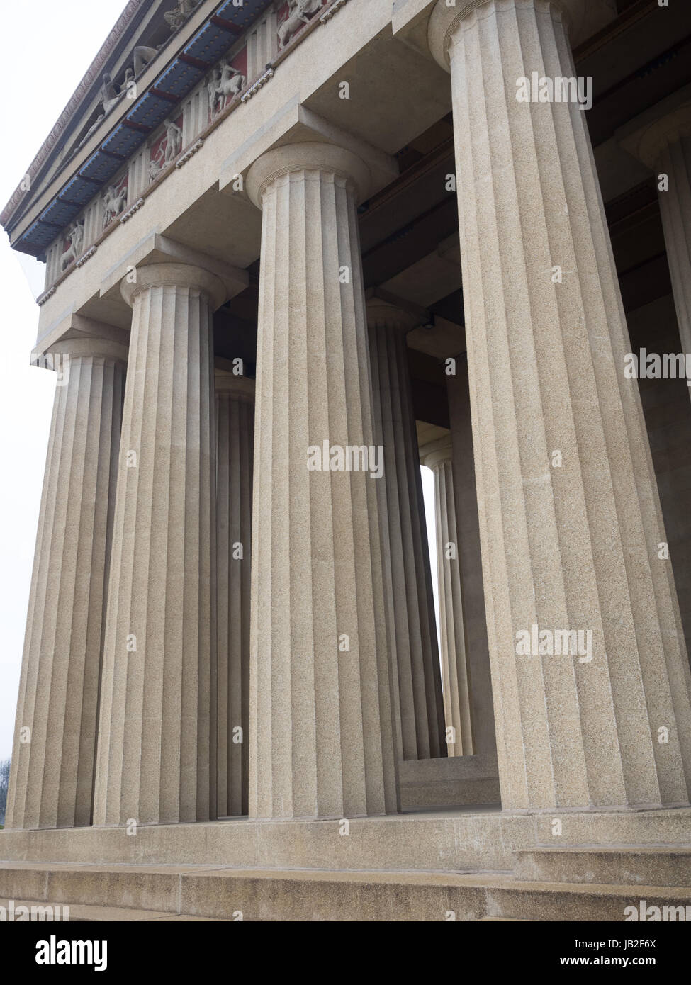 The Parthenon Temple reconstruction, from the Acropolis in Athens ...