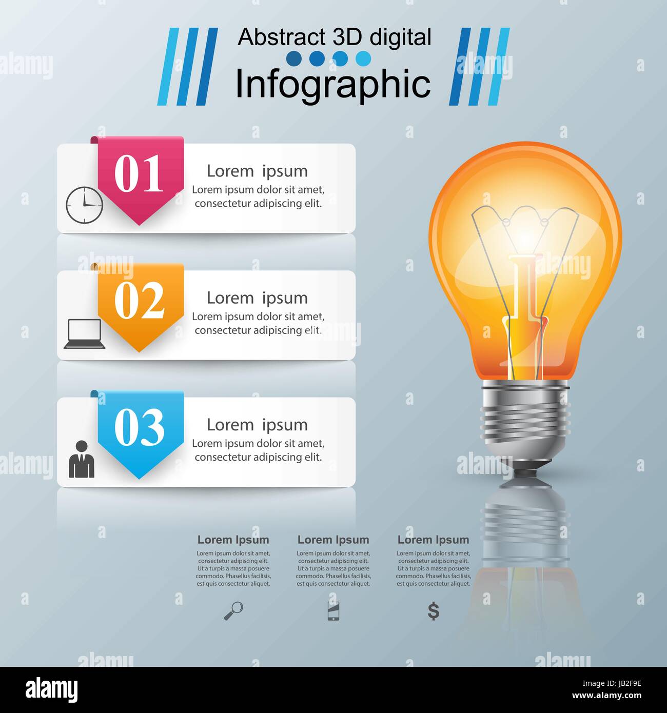 Infographic design. Bulb, Light icon Stock Vector Image & Art - Alamy