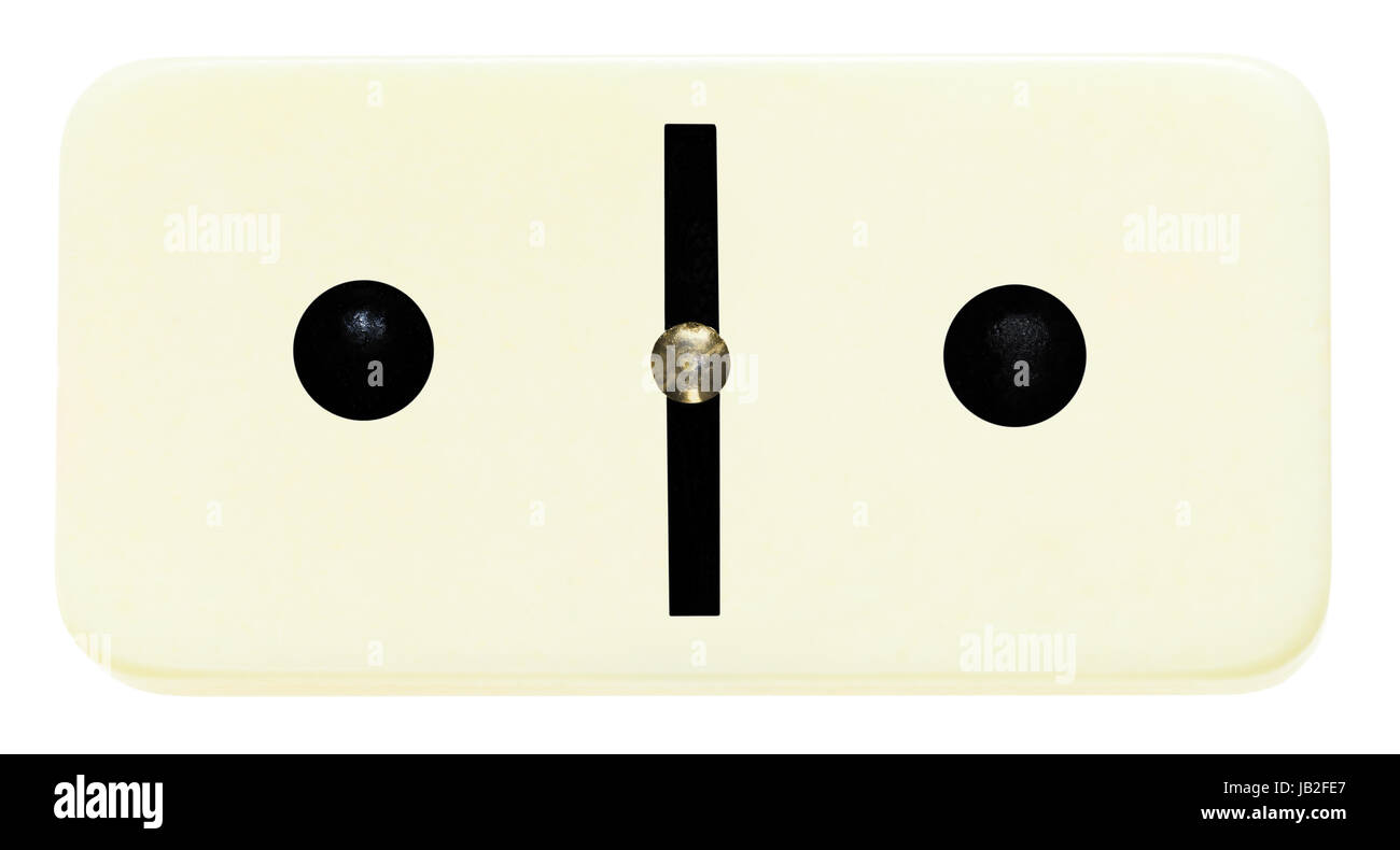 one one domino tile on isolated on white background Stock Photo - Alamy