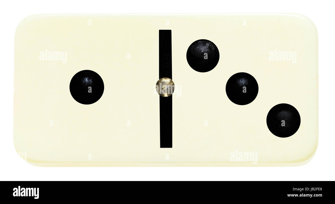 one three domino tile on isolated on white background Stock Photo - Alamy