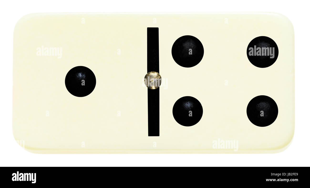 one four domino tile on isolated on white background Stock Photo - Alamy