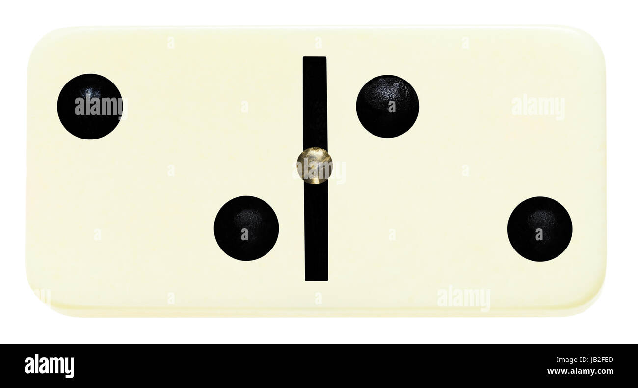 two two domino tile on isolated on white background Stock Photo - Alamy