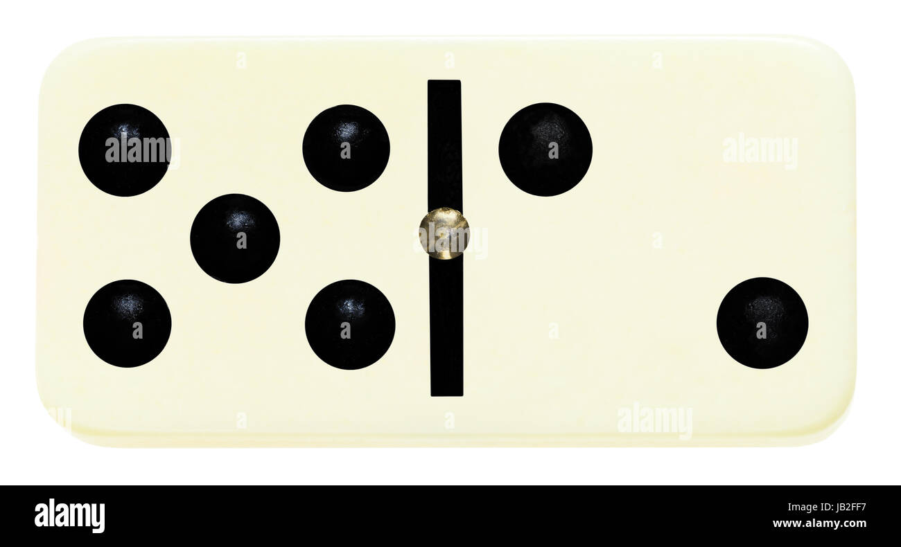 five two domino tile on isolated on white background Stock Photo - Alamy