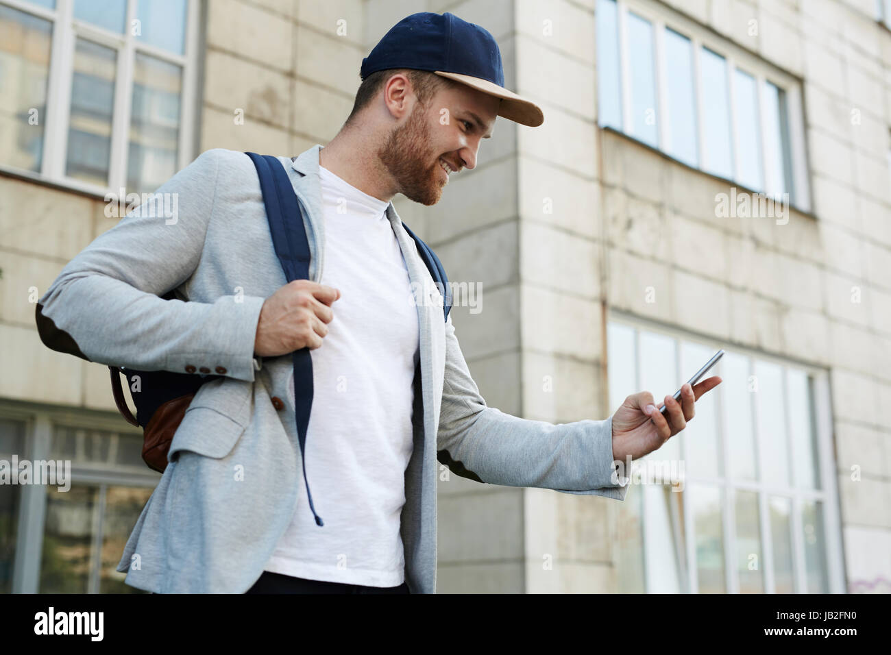 Texting with Friend on Smartphone Stock Photo - Alamy