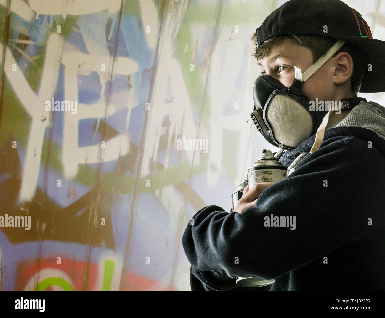young boy graffiti artist Stock Photo - Alamy