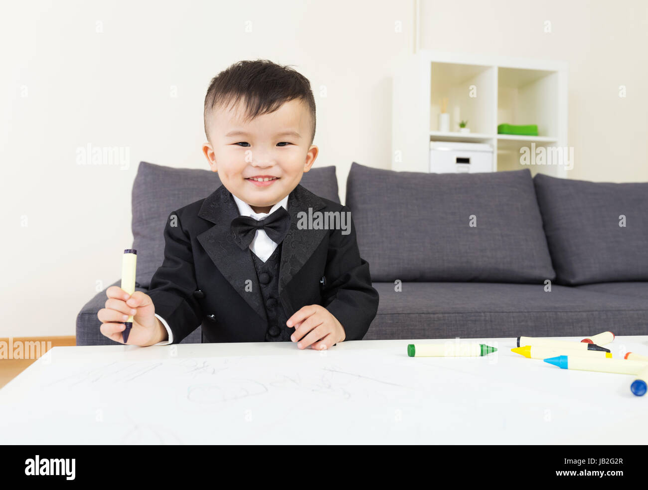 Little boy love drawing Stock Photo - Alamy