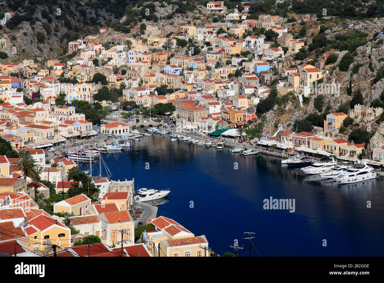 Symi harbour aerial view hi-res stock photography and images - Alamy