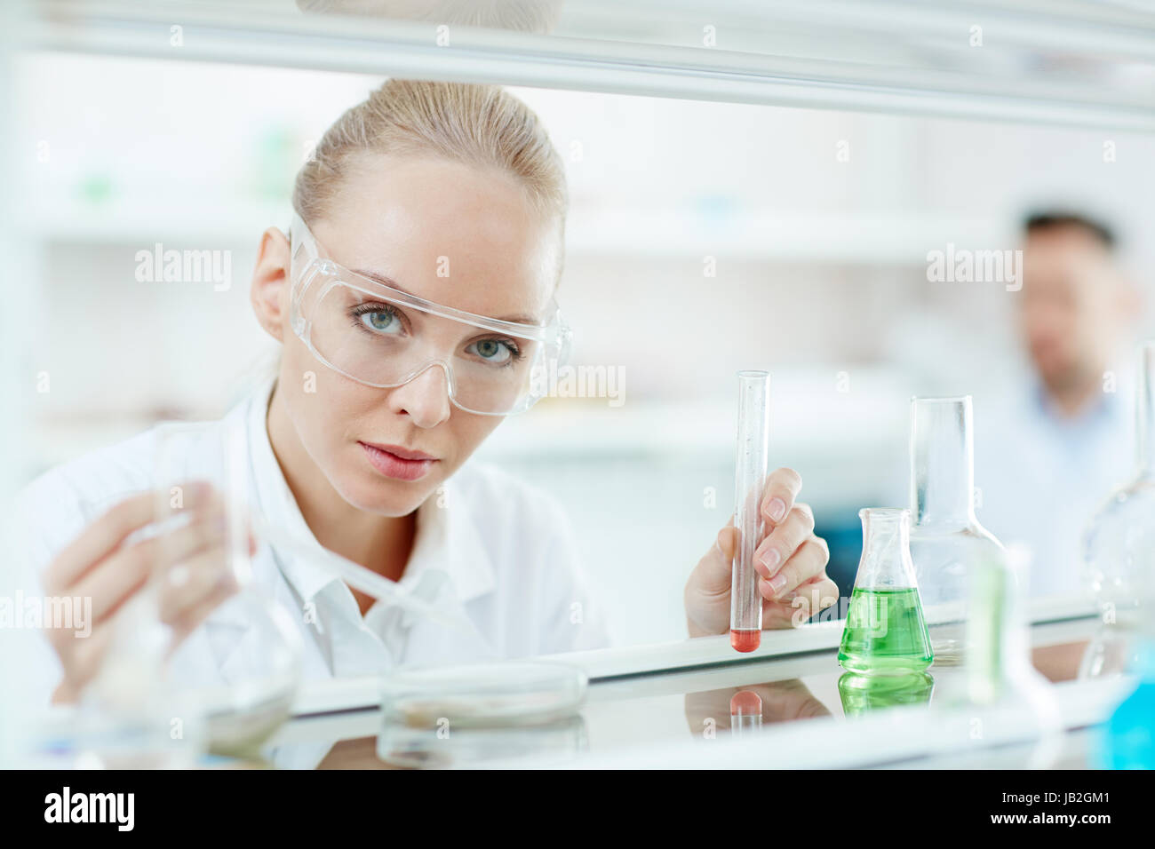 Beautiful Female Scientist in Lab Stock Photo - Alamy