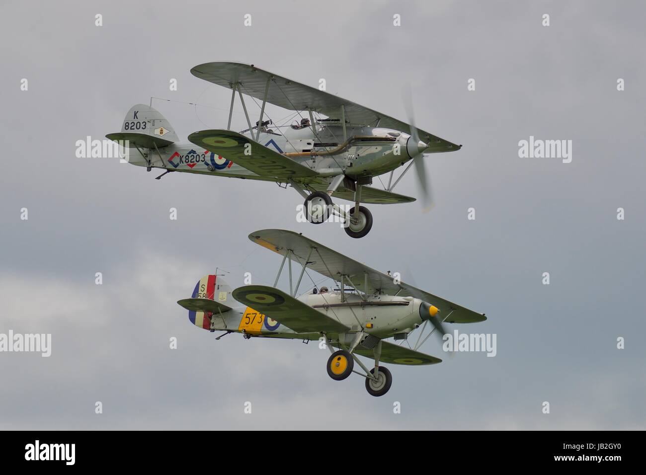 Hawker Demon and Hawker Nimrod mk l flying at Shuttleworth Fly Navy Air ...