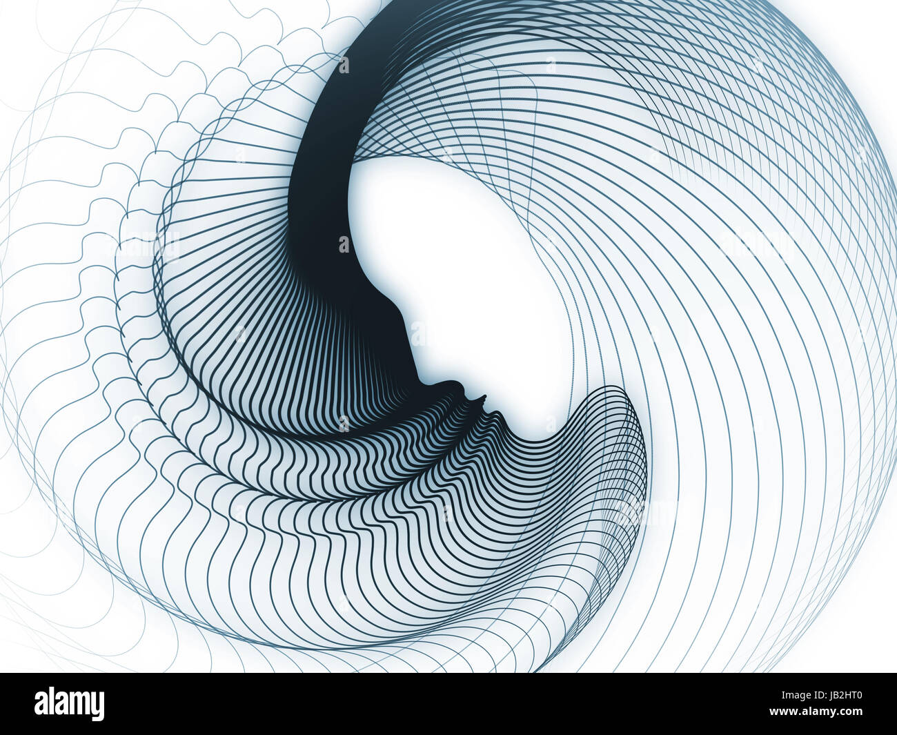 Geometry of Soul series. Abstract arrangement of profile lines of human ...