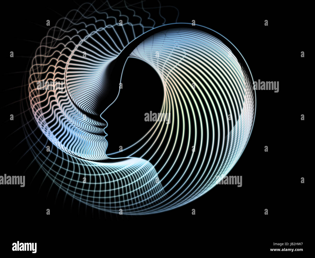 Geometry of Soul series. Artistic abstraction composed of profile lines ...