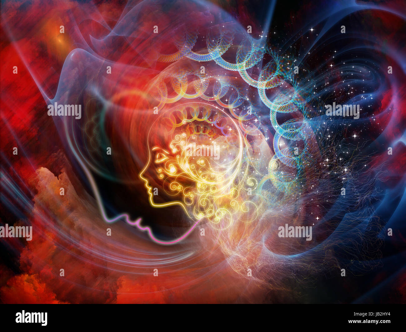 Geometry of the Soul series two. Background design of human profile and ...