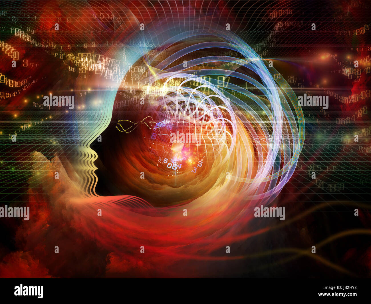 Geometry of the Soul series two. Background design of human profile and ...