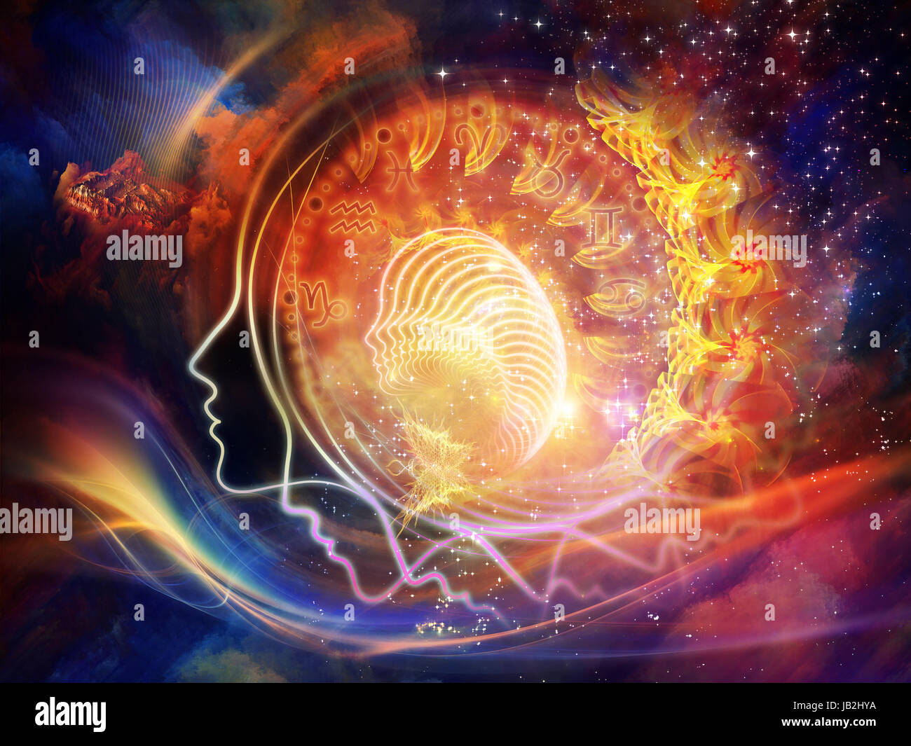 Geometry of the Soul series two. Background design of human profile and ...
