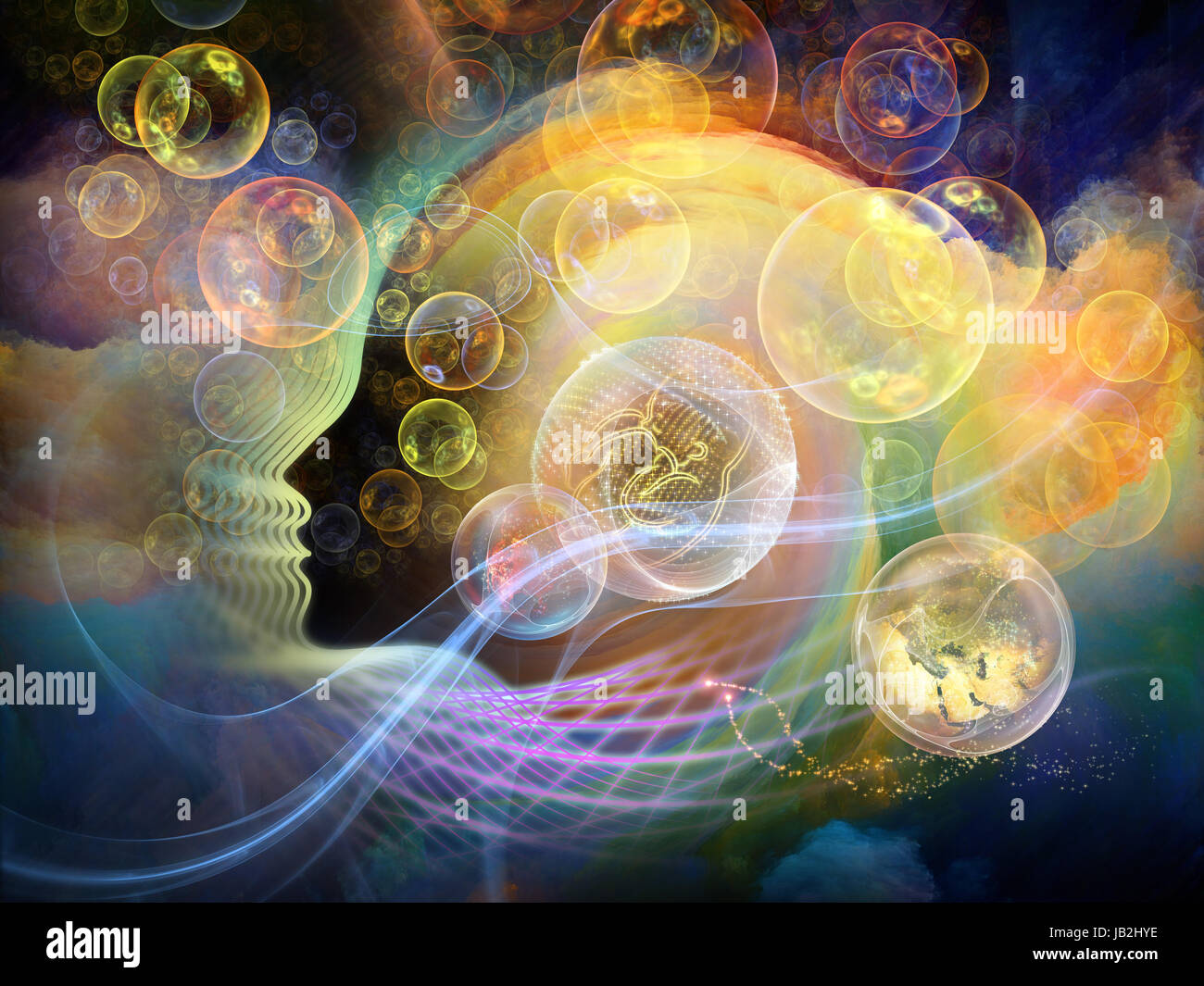 Geometry of the Soul series two. Background design of human profile and ...