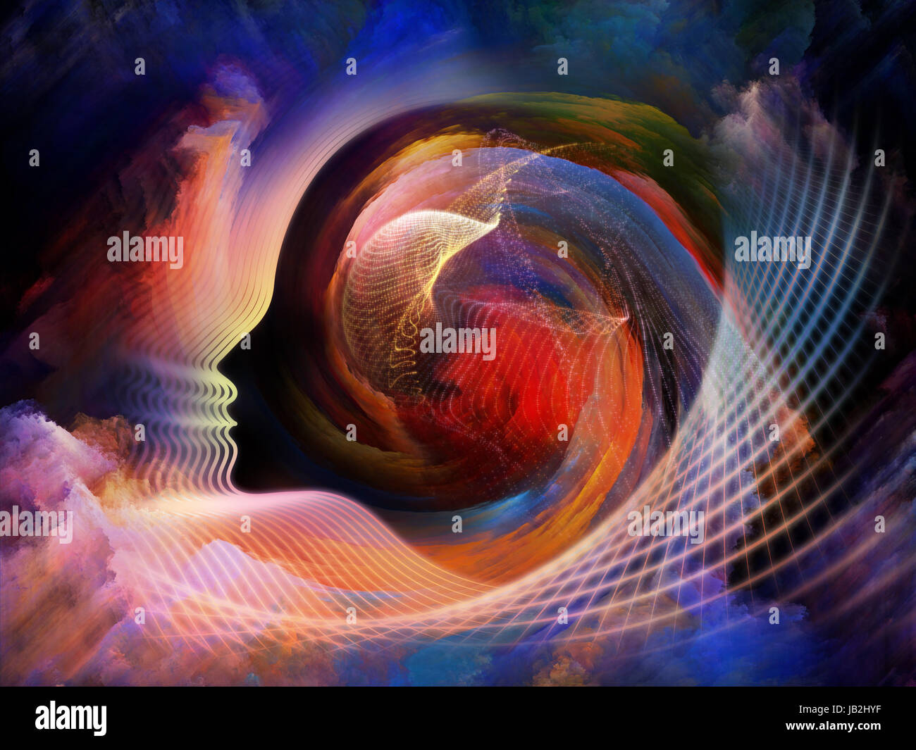 Geometry of the Soul series two. Background design of human profile and ...