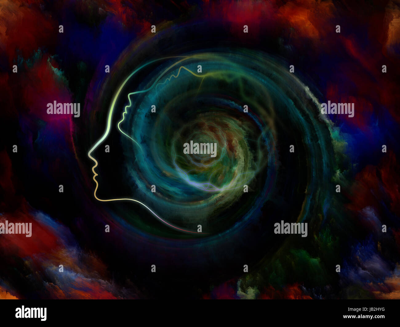 Geometry of the Soul series two. Background design of human profile and ...