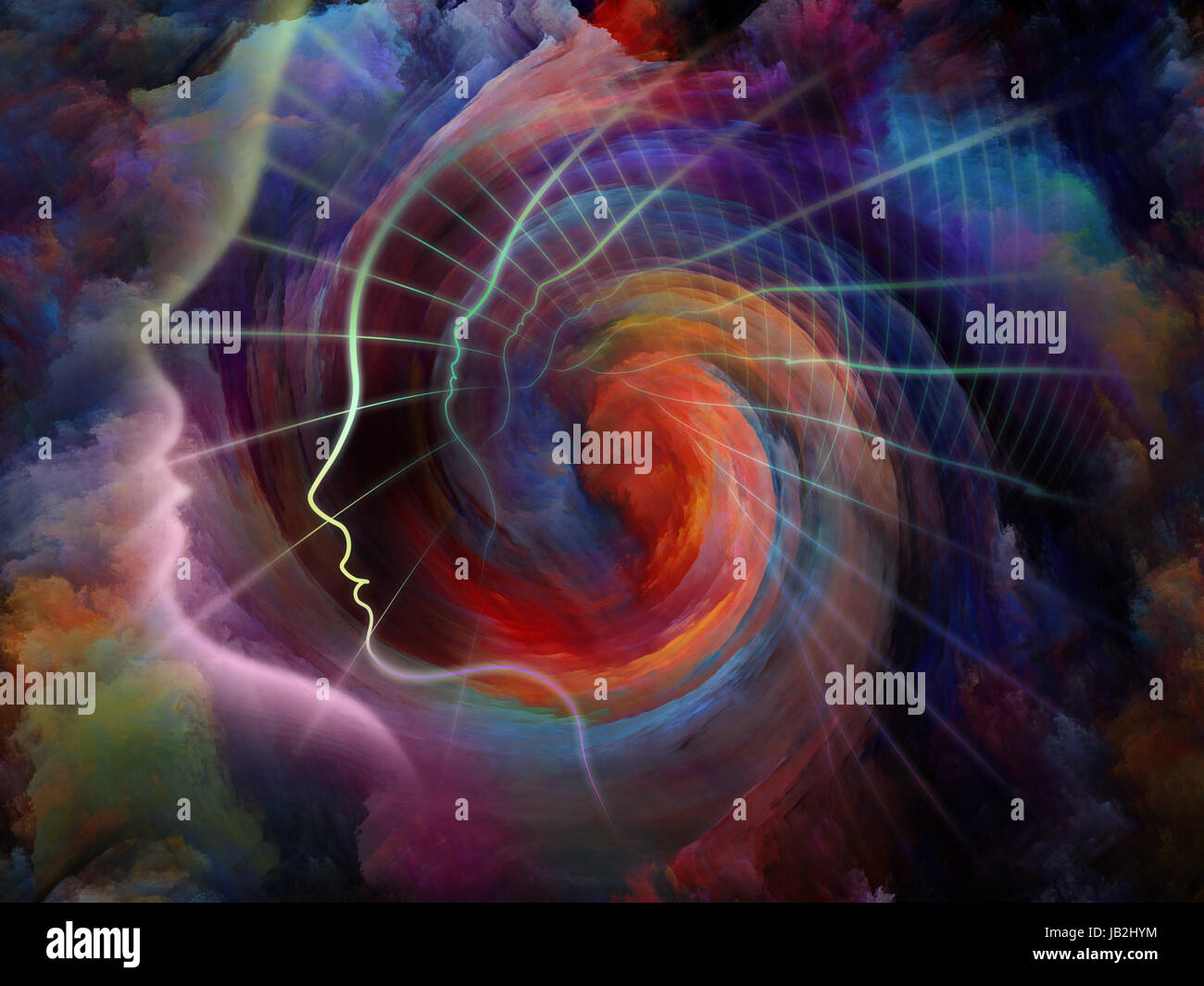 Geometry of the Soul series two. Background design of human profile and ...