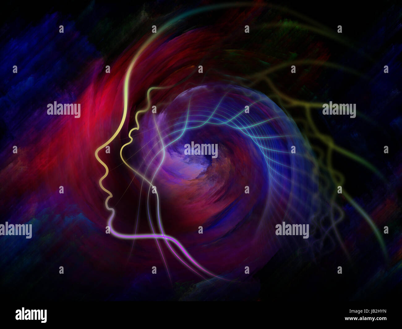 Geometry of the Soul series two. Background design of human profile and ...