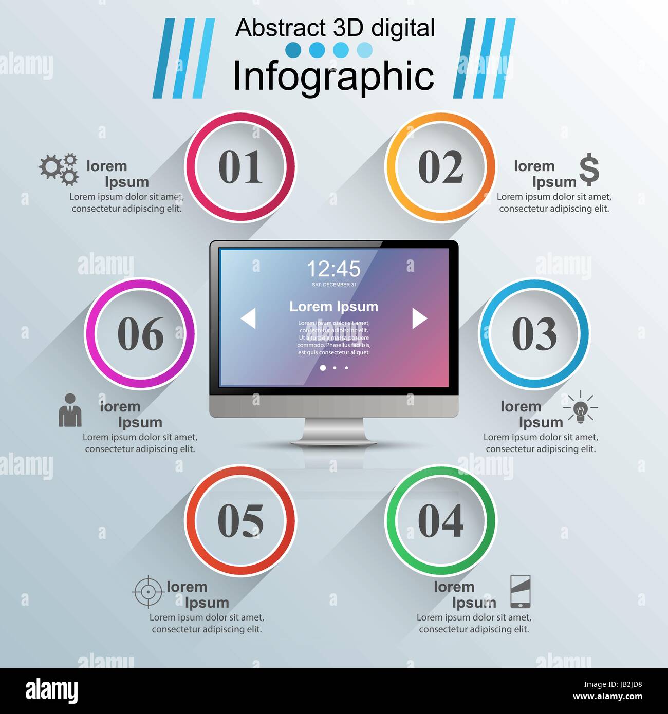 Monitor icon. Business 3d Infographics Stock Vector Image & Art - Alamy