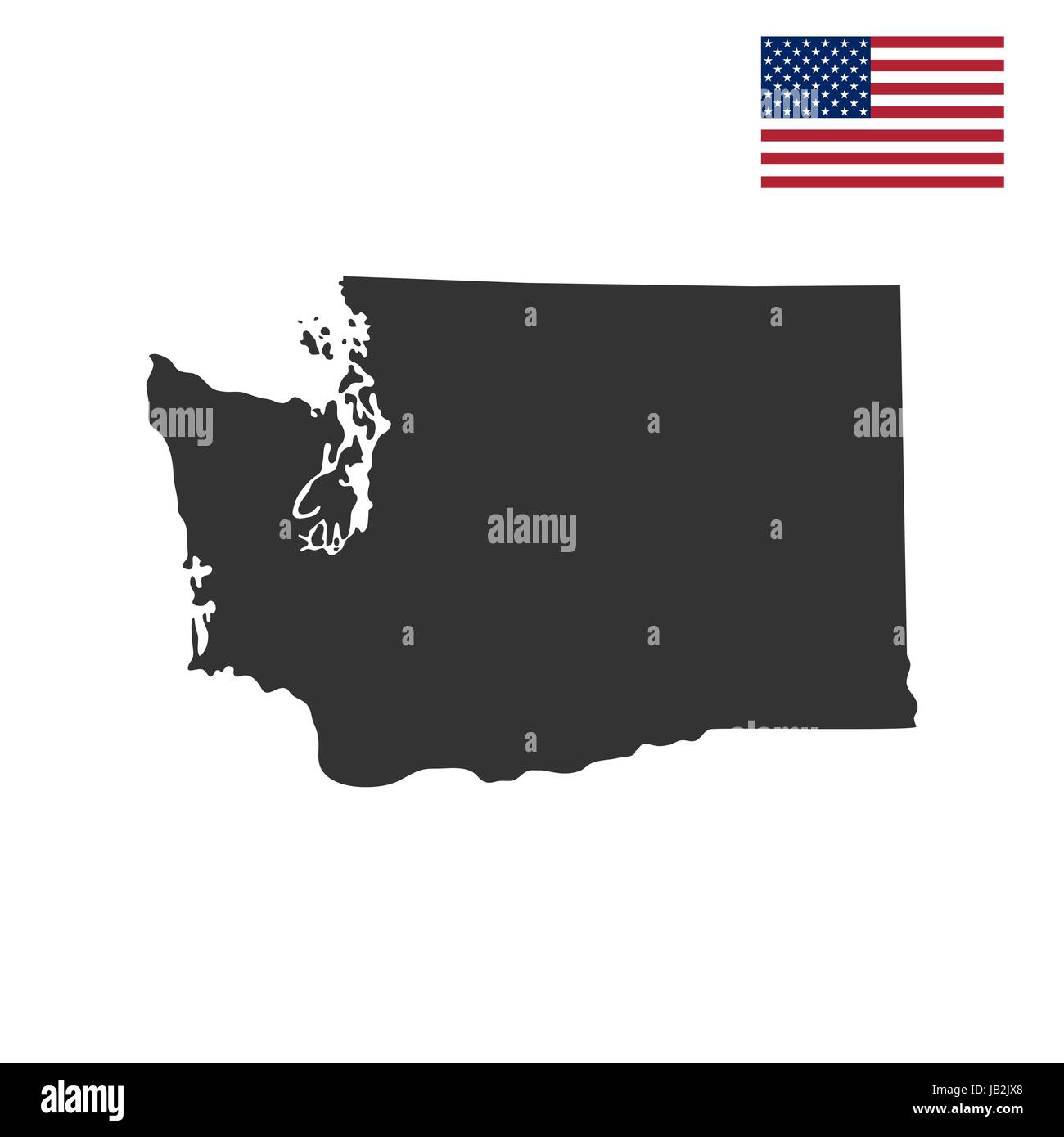 Washington state map hi-res stock photography and images - Alamy
