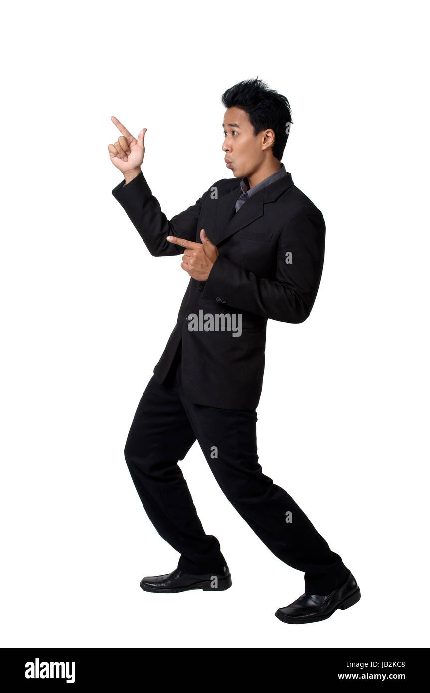 business man Stance pointing isolated Stock Photo - Alamy