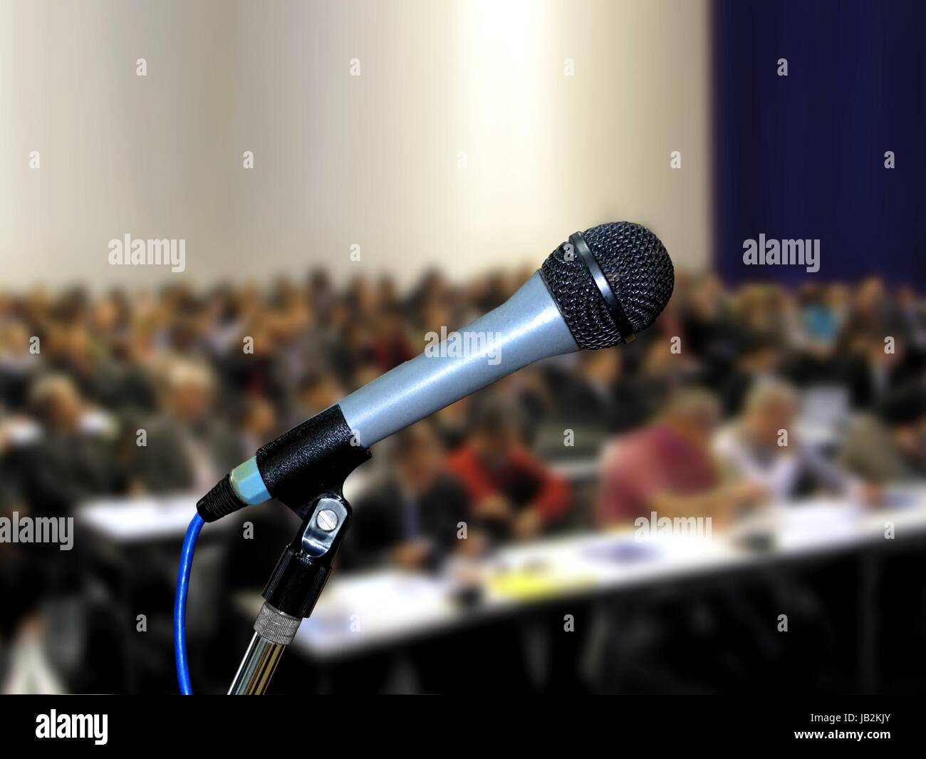 Microphone at Seminar Stock Photo - Alamy