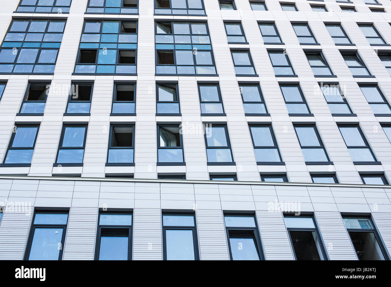 Modern architecture. Transparent walls with small ajar windows ...