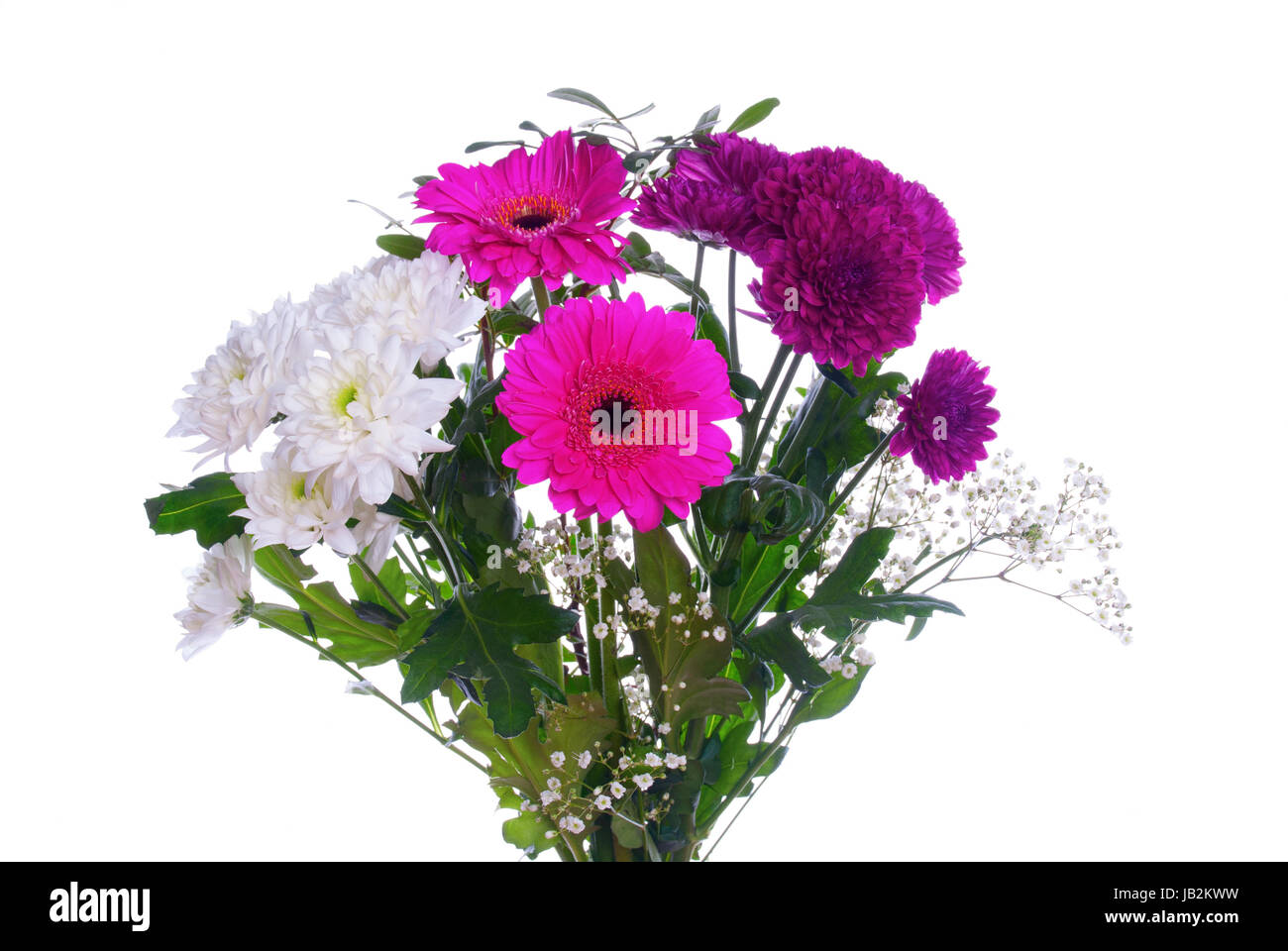 A Colorful Bouquet of different Flowers, Isolated Stock Photo - Alamy
